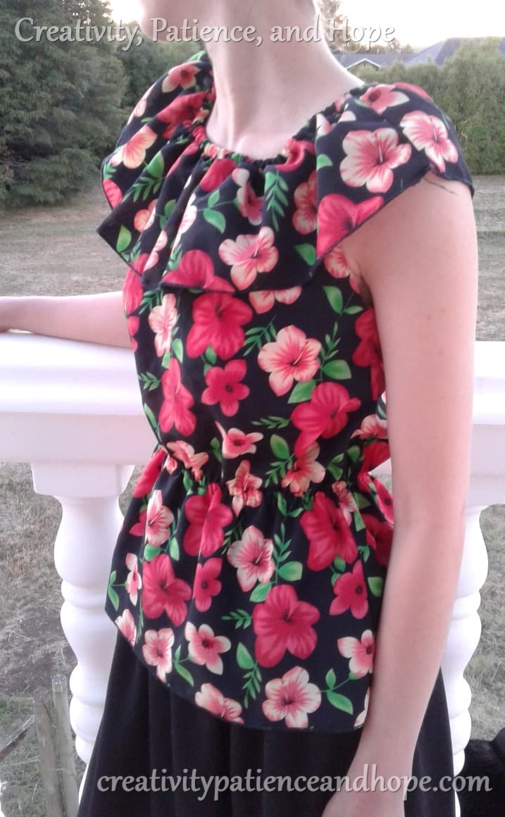 Simplicity 8390 Vintage Blouse – Black with Red Flowers - Creativity ...